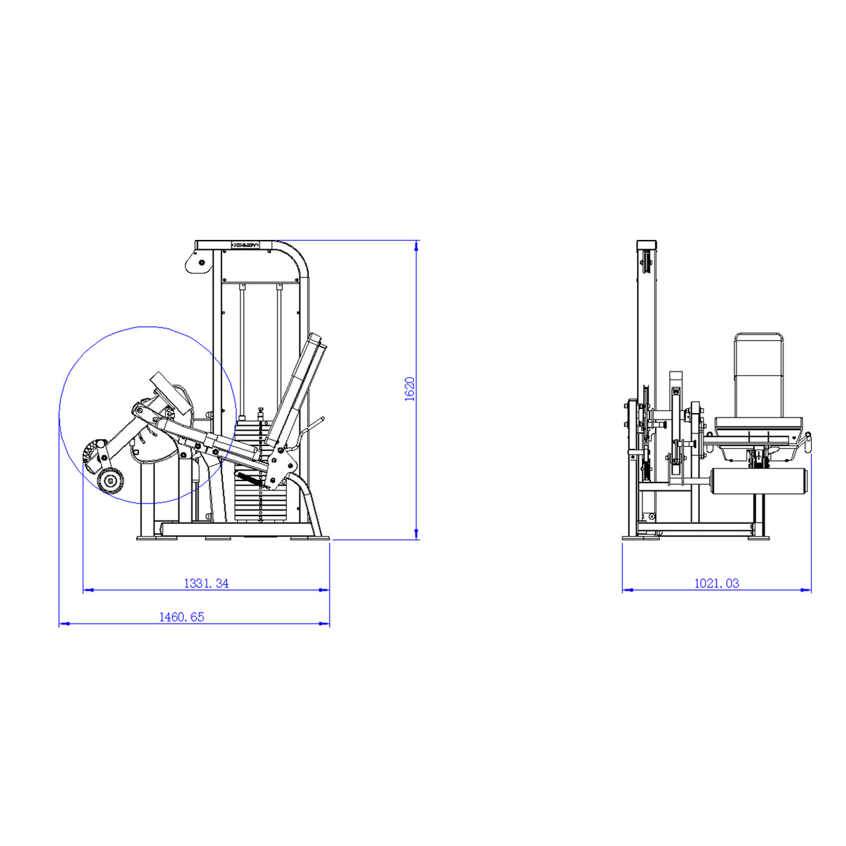 Commercial Seated Leg Extension Gym Machine (125kg) - Primal Strength