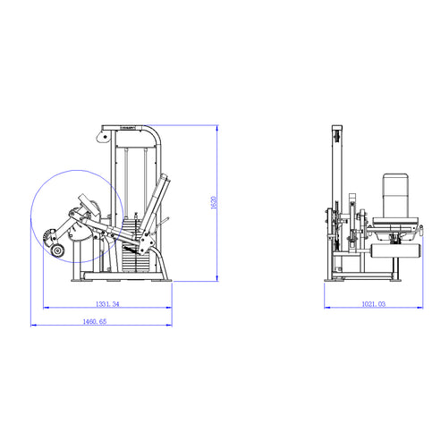 Commercial Seated Leg Extension Gym Machine (125kg) - Primal Strength