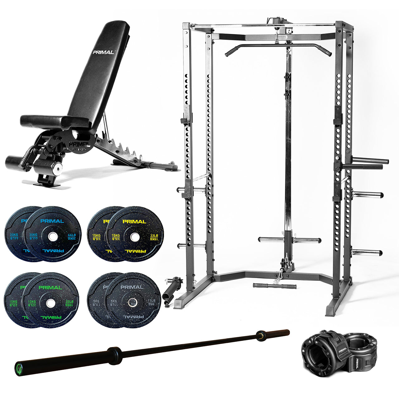 Home Gym Package | Squat Rack, Weights & Bench - Primal Strength