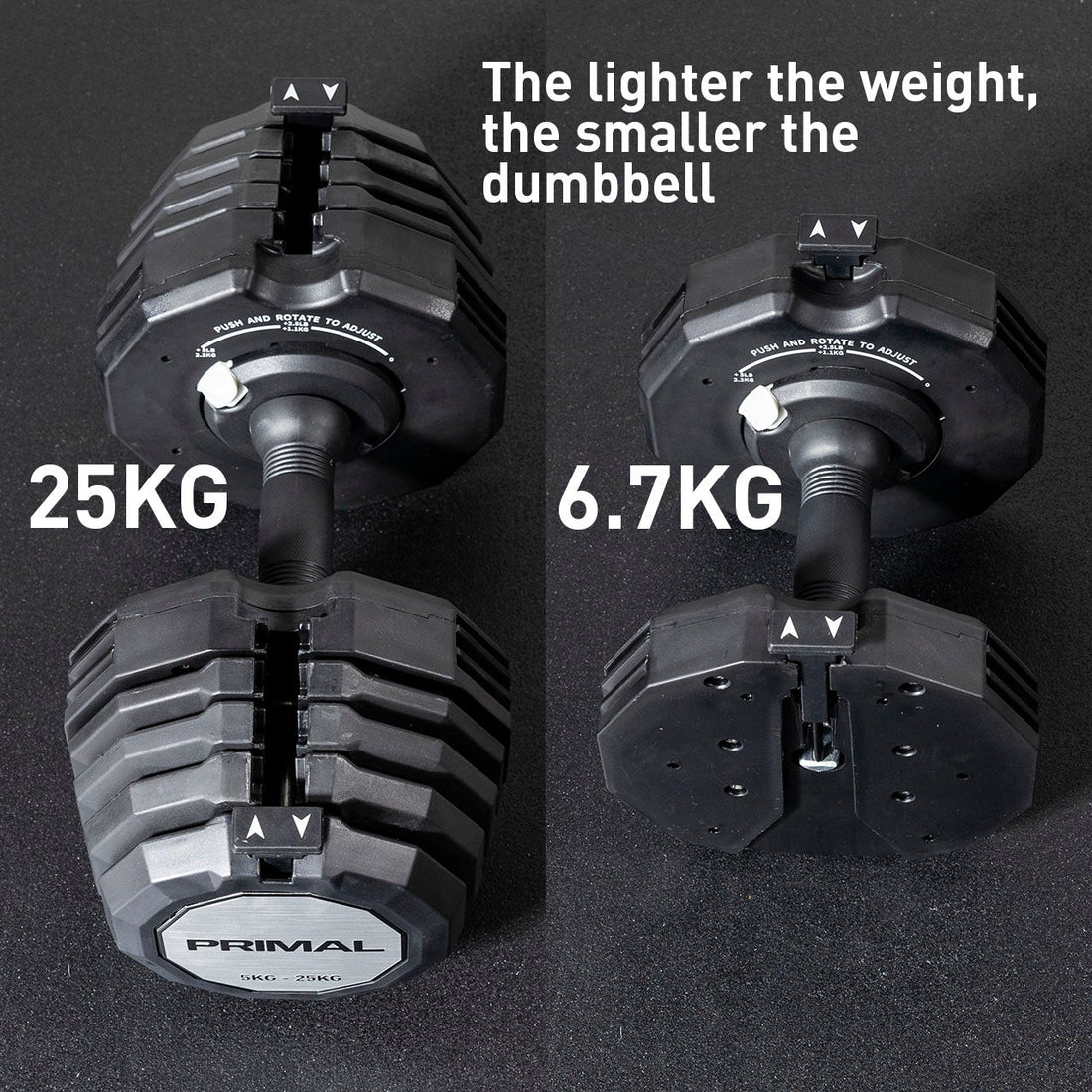 Primal Personal Series 25kg Adjustable Dumbbells (PAIR) – Primal Strength